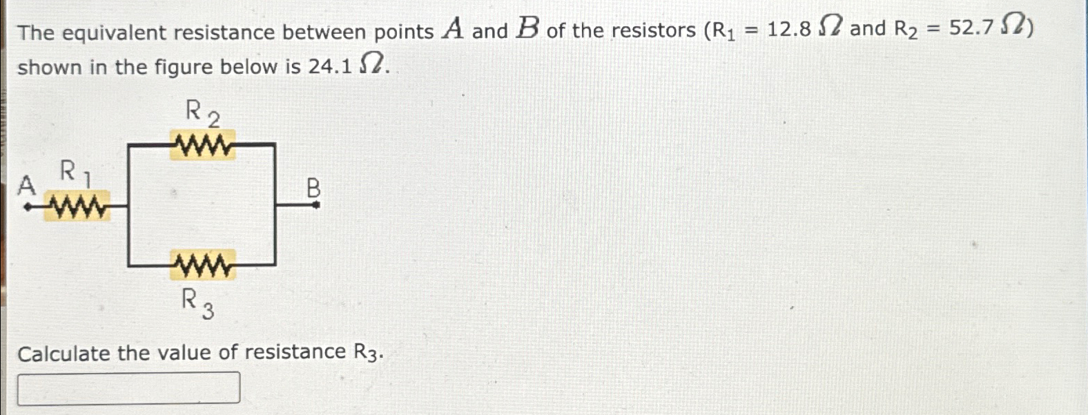 Solved The equivalent resistance between points A and B ﻿of | Chegg.com