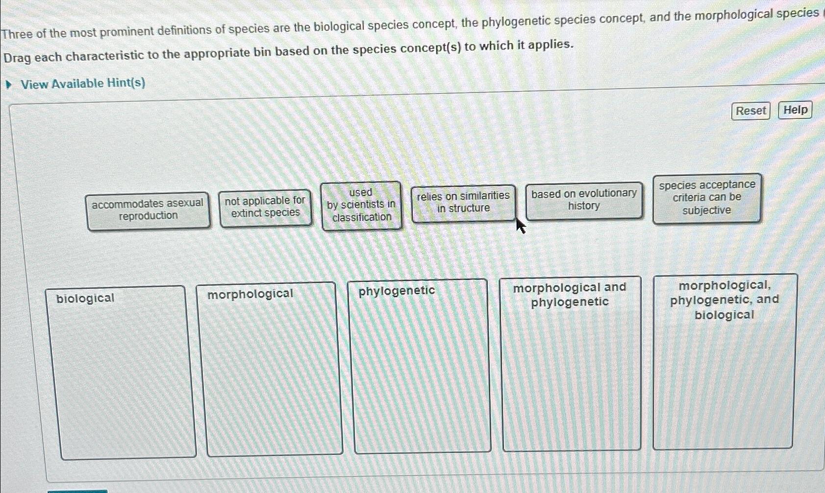 Solved Three of the most prominent definitions of species | Chegg.com