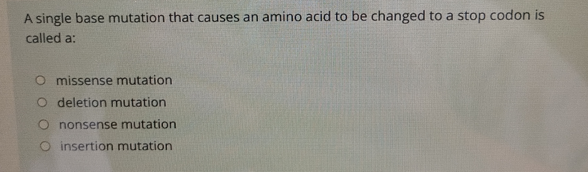 Solved A Single Base Mutation That Causes An Amino Acid To