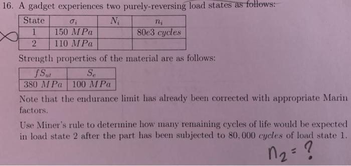 Solved 6. A gadget experiences two purely-reversing load | Chegg.com