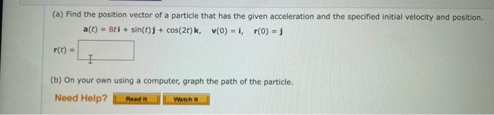 Solved (a) Find the position vector of a particle that has | Chegg.com