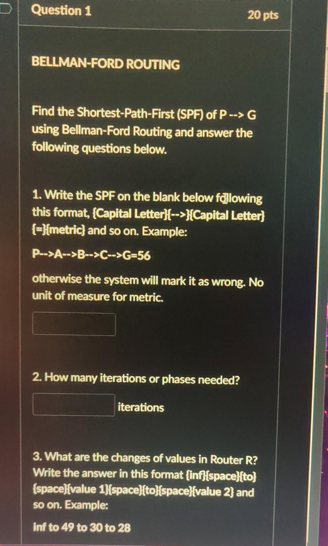 Solved Dijkstra And Bellman Ford Routing And Static Routing