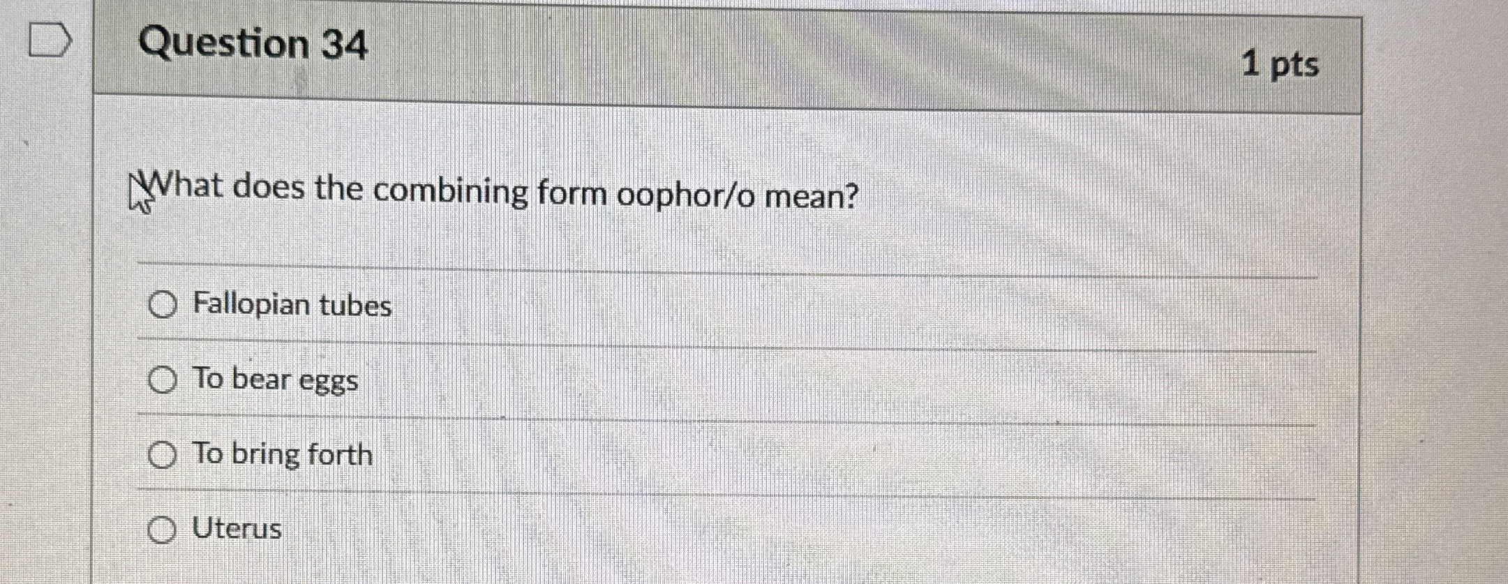 Question 341 ﻿ptsWhat does the combining form | Chegg.com