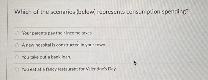 Solved Which of the scenarios (below) represents consumption | Chegg.com