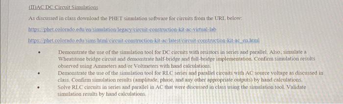 Solved Use PHET simulation software to demonstrate the use | Chegg.com