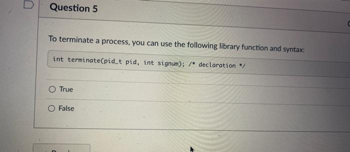 Solved To terminate a process, you can use the following | Chegg.com