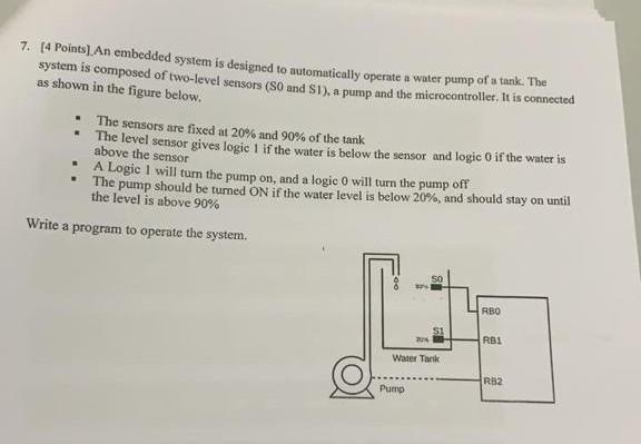 Solved 7. [4 Points] An embedded system is designed to | Chegg.com