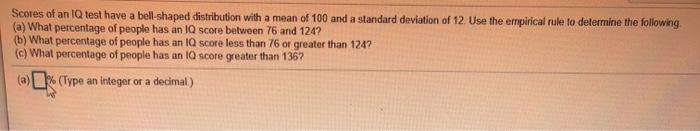 Solved A certain standardized tests math scores have a | Chegg.com