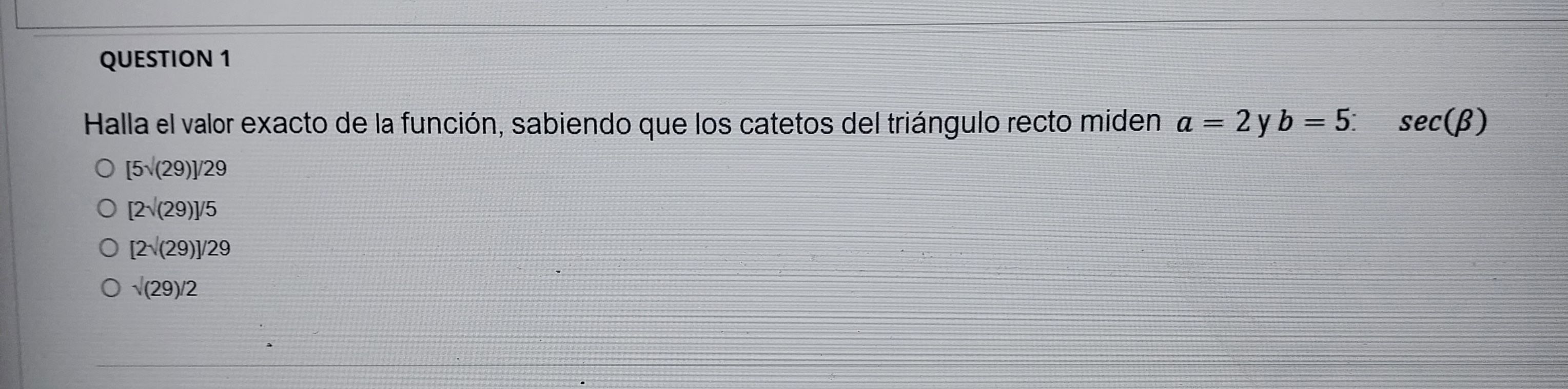 Solved QUESTION 1Halla el valor exacto de la función, | Chegg.com