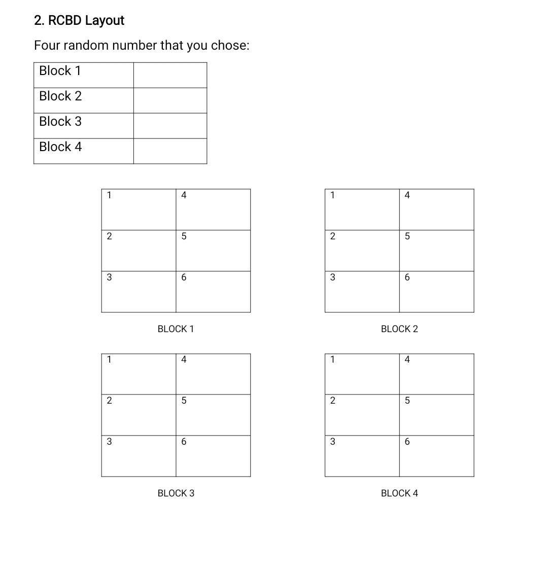 Solved C. Create a RCBD layout with 6 treatments (A, B, C, | Chegg.com