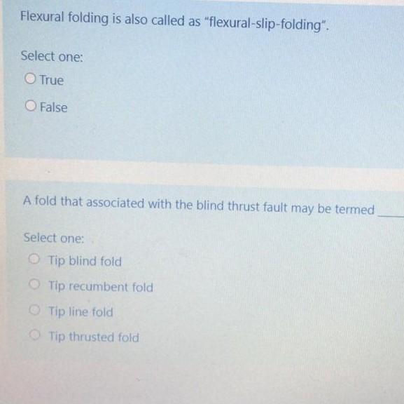 Solved Flexural folding is also called as | Chegg.com