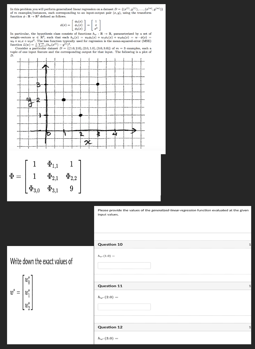 Solved i need the values of w 0, ﻿w 1, ﻿and w 2. ﻿Also the | Chegg.com