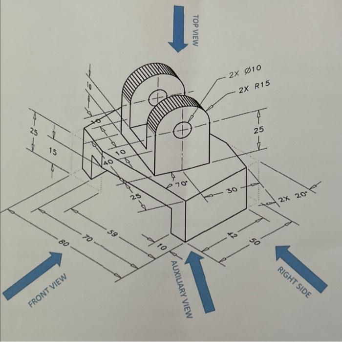 Solved Im failing at designing this in Orthographic | Chegg.com