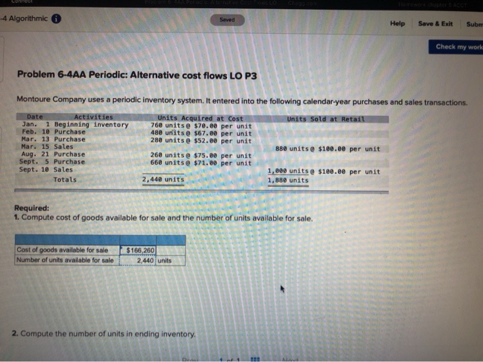 Solved 4 Algorithmic Saved Help Save & Exit Subm Check my | Chegg.com