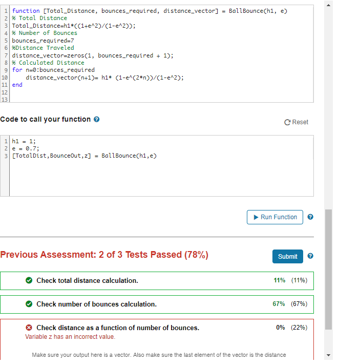 Solved Code to call your function Previous Assessment: 2 ﻿of | Chegg.com