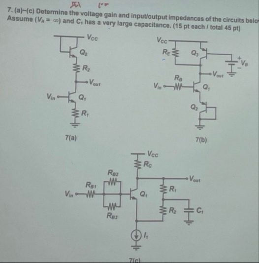 (a)~(c) ﻿Determine the voltage gain and input/output | Chegg.com