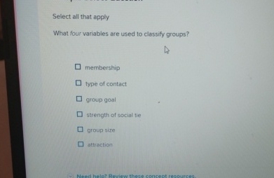 Solved Select all that applyWhat four variables are used to | Chegg.com