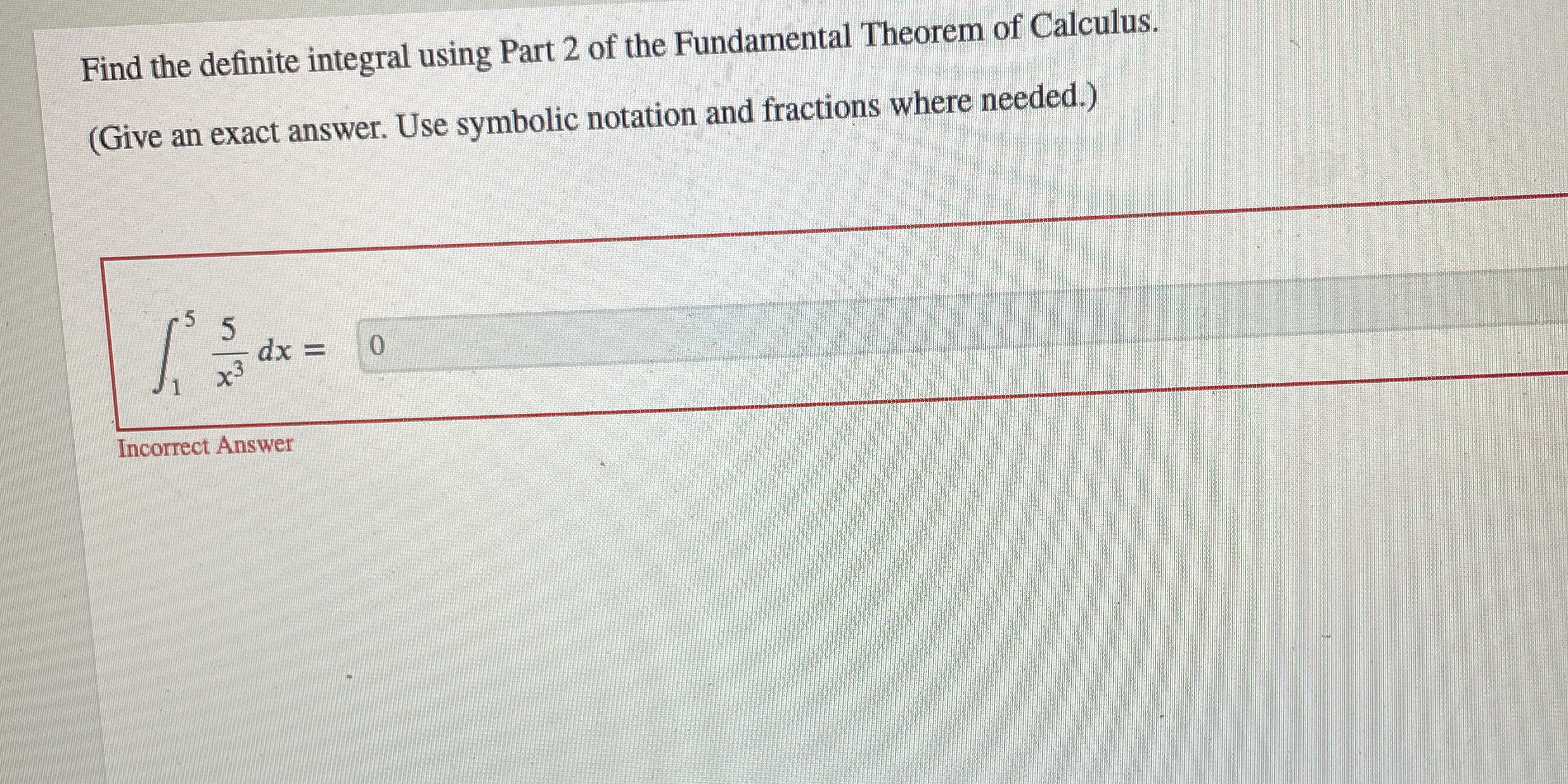 Solved Find the definite integral using Part 2 ﻿of the | Chegg.com