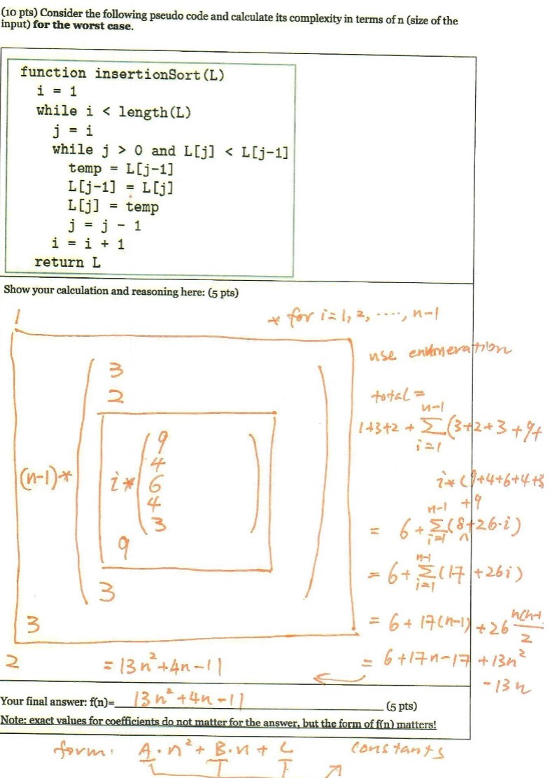 Solved Consider the following pseudo code and calculate its | Chegg.com