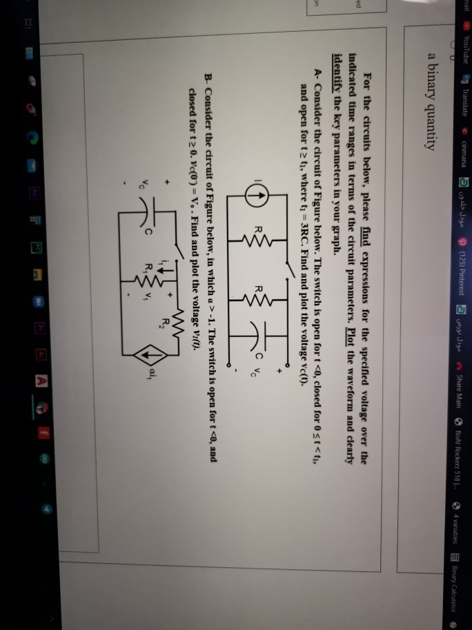 Solved First order Electric circuits | Chegg.com