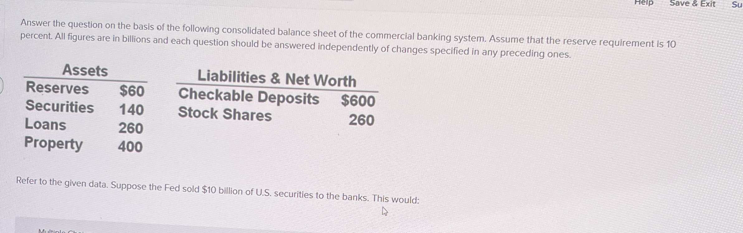 Solved HelpSave & ExitSuAnswer the question on the basis of | Chegg.com