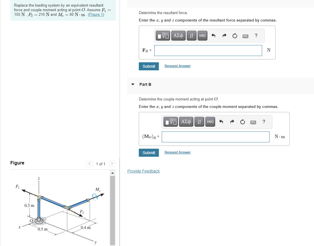 Solved Replace the loading system by an equivalent | Chegg.com
