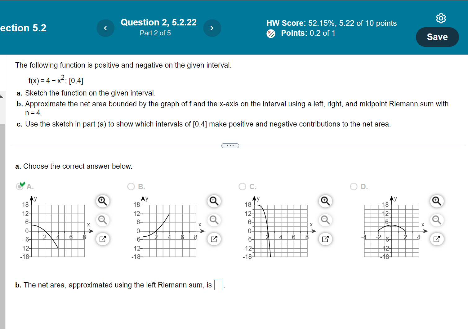 Solved The following function is positive and negative on | Chegg.com