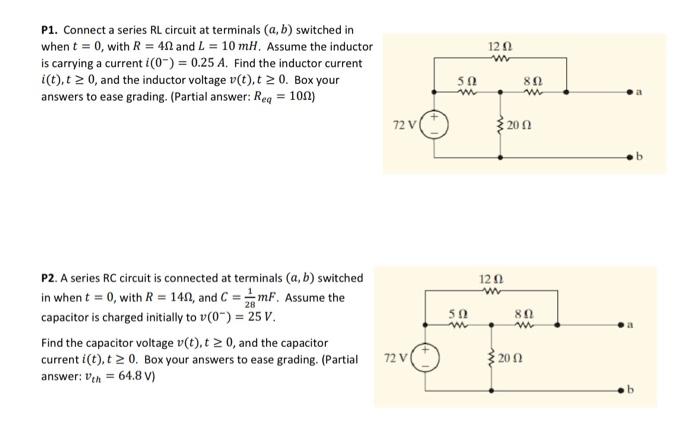 Solved P1 Connect A Series Rl Circuit At Terminals Ab 0524