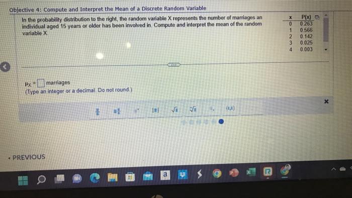 Solved Objective 4: Compute and Interpret the Mean of a | Chegg.com