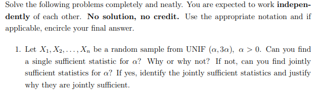 Solved Solve the following problems completely and neatly. | Chegg.com