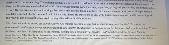 Solved What instructional characteristics does the Navy's | Chegg.com