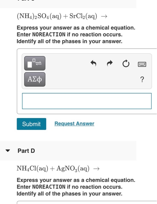 Solved (NH4)2SO4(aq) + SrCl2(aq) + Express your answer as a | Chegg.com