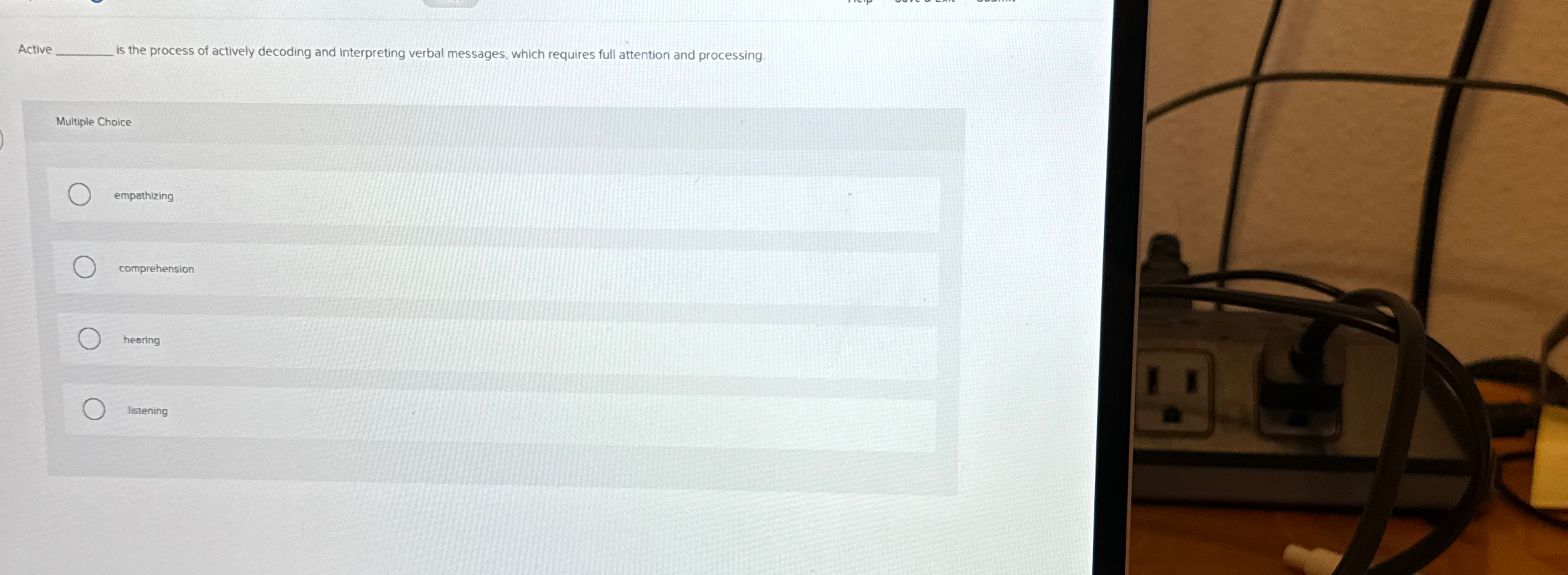 Solved Active ﻿is the process of actively decoding and | Chegg.com
