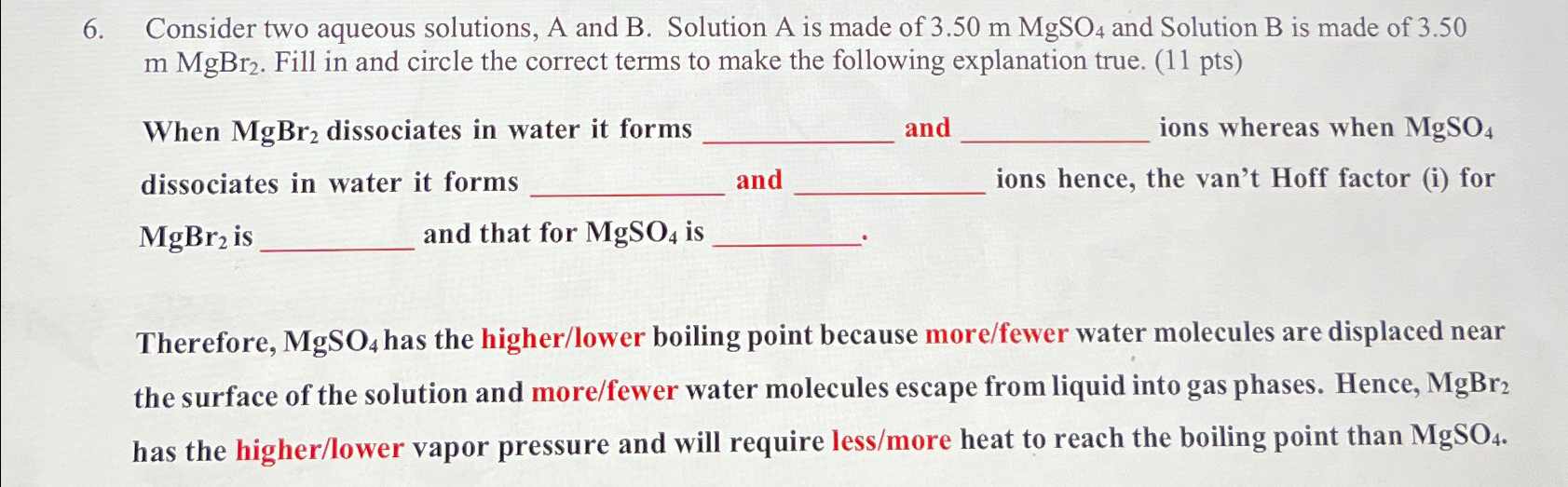 Solved Consider two aqueous solutions, A and B. ﻿Solution A | Chegg.com