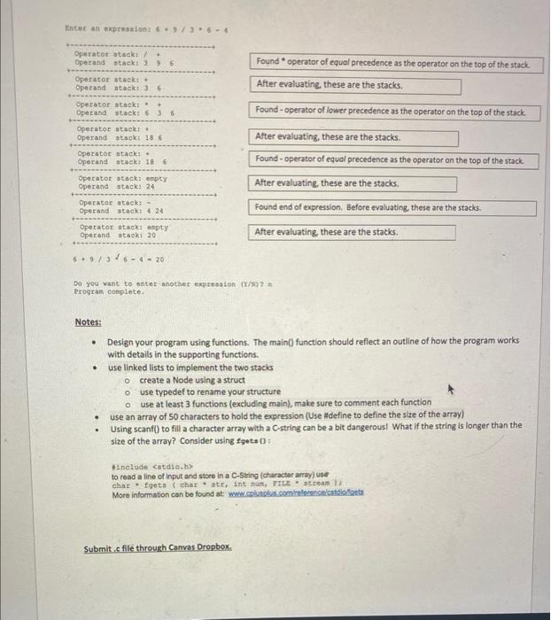 Solved CSC240 - Expression Calculator Glven an expression, | Chegg.com
