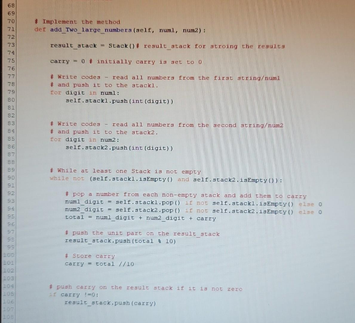 Solved in python. you need to implement specified | Chegg.com