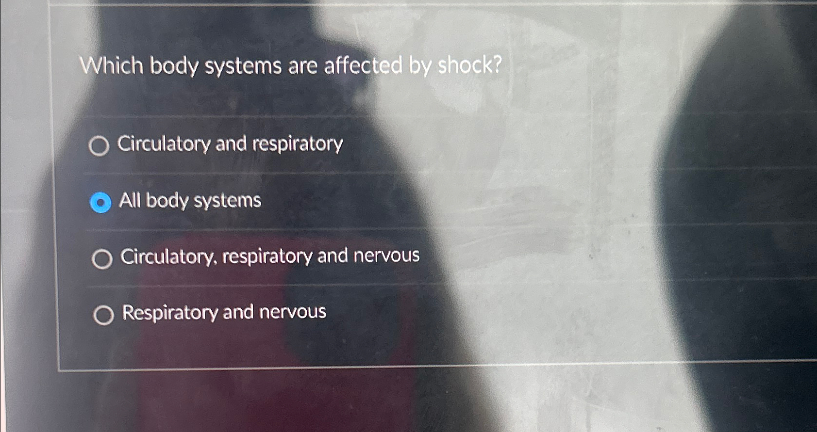 Solved Which body systems are affected by shock?Circulatory | Chegg.com