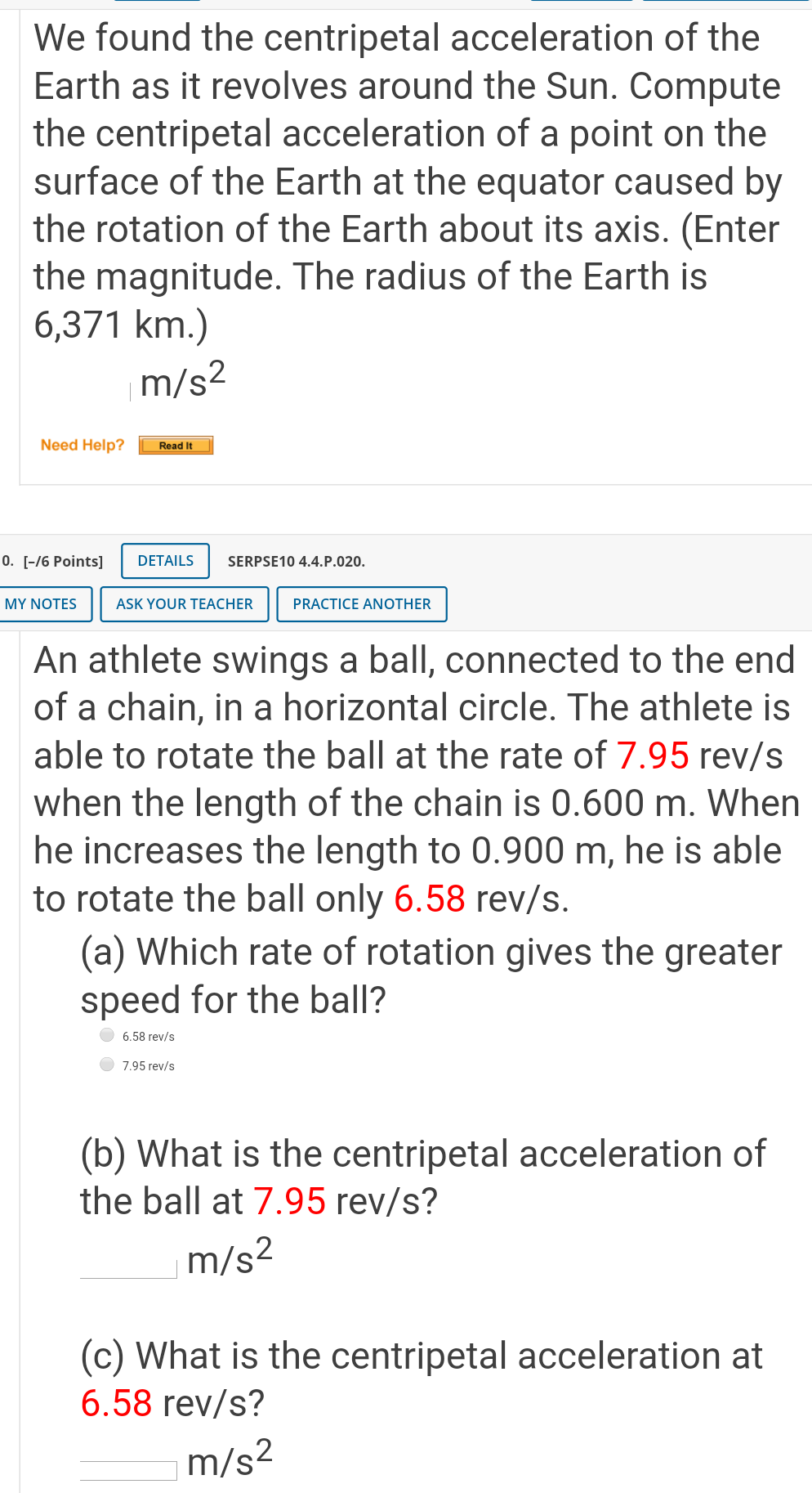Solved We found the centripetal acceleration of the Earth as | Chegg.com