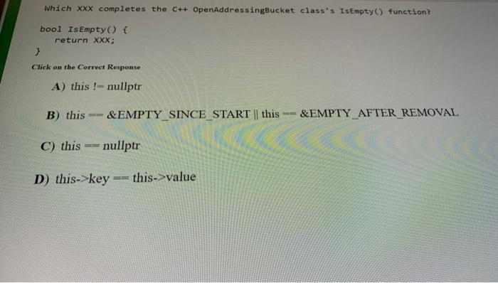 Solved Hash (const K\& key) const { Clash's Hash( size t | Chegg.com