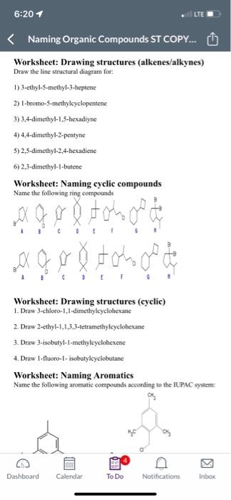 Solved Worksheet: Naming Alkanes Name the following | Chegg.com
