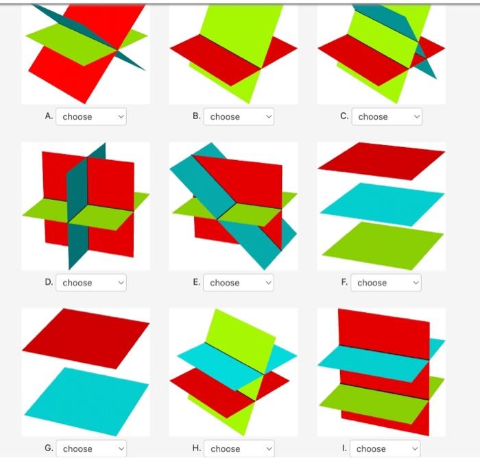 Solved Each graph below is the graph of a system of three | Chegg.com
