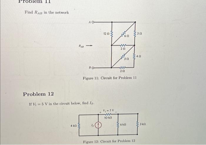 Solved Find RAB in the network Figure 11: Circuit for | Chegg.com