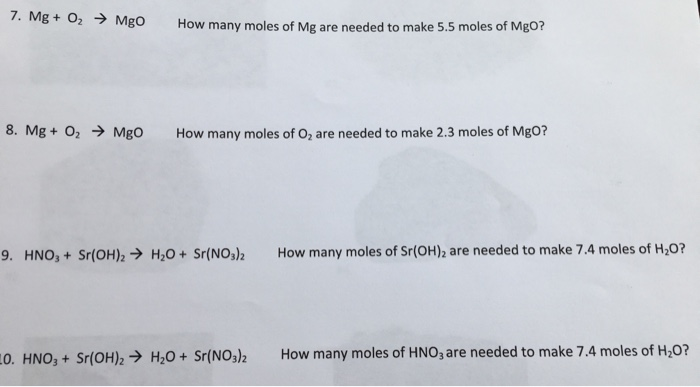Solved 6. Mg + O2 → Mgo How many moles of MgO can be made | Chegg.com