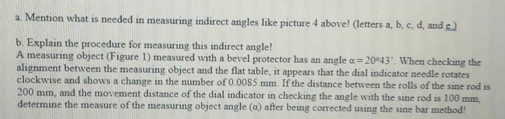 Solved Indirect angleeasurement as picture 1 below | Chegg.com