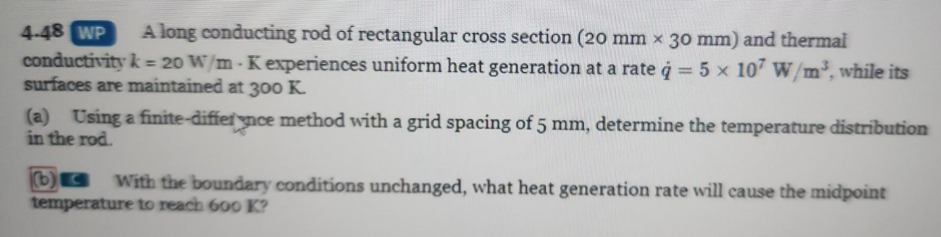 Solved 4.48 WP A long conducting rod of rectangular cross | Chegg.com
