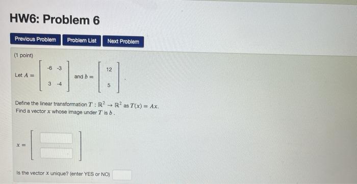 Solved HW6: Problem 6 Previous Problem Problem List Next | Chegg.com