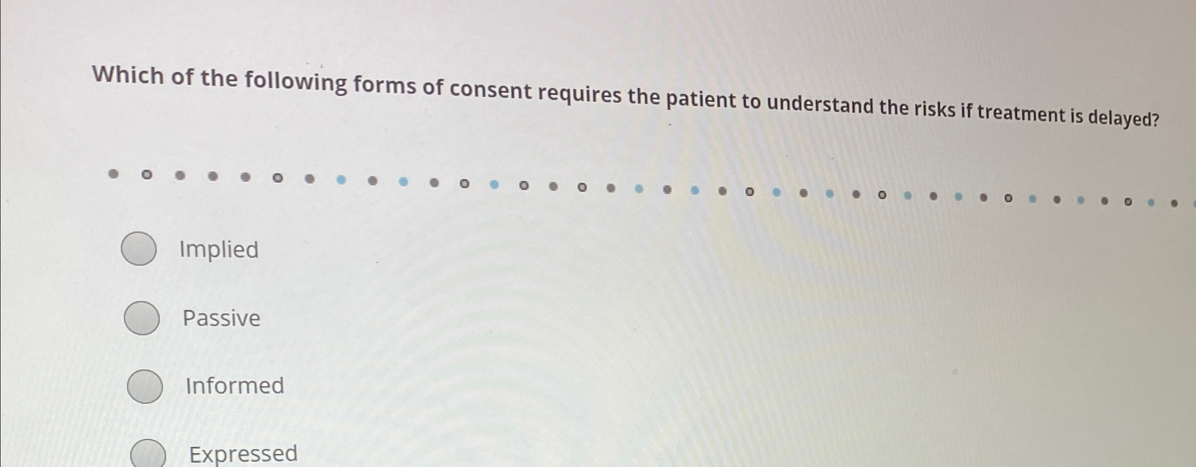 Solved Which of the following forms of consent requires the | Chegg.com