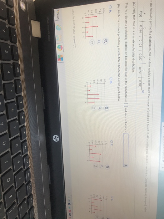 Solved in the following probability distribution, the random | Chegg.com