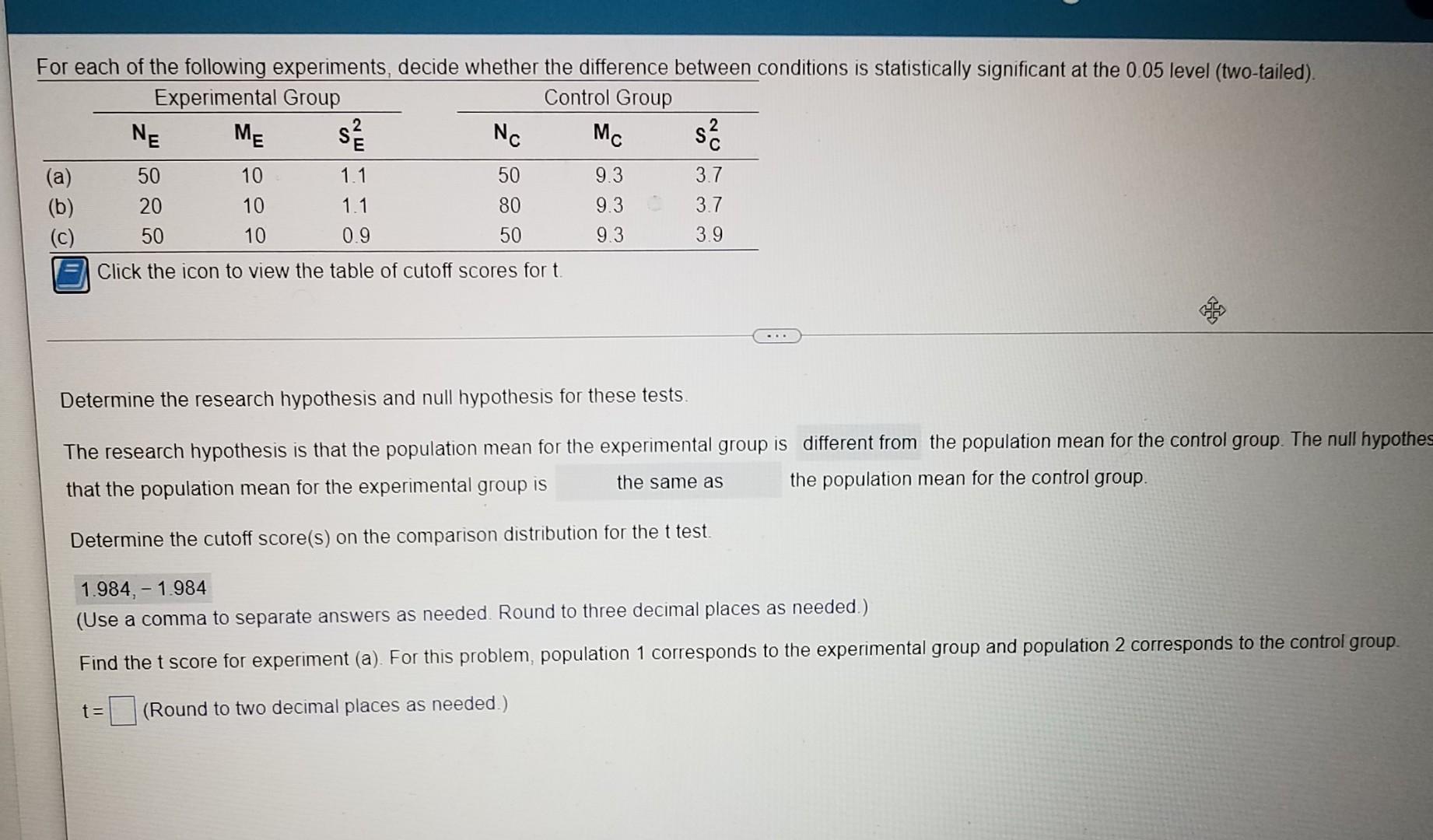 Solved For each of the following experiments, decide whether | Chegg.com
