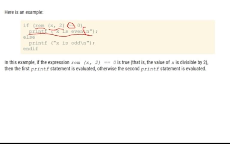 Solved Here is an example: if (rem (x, 2) 80), print else is | Chegg.com
